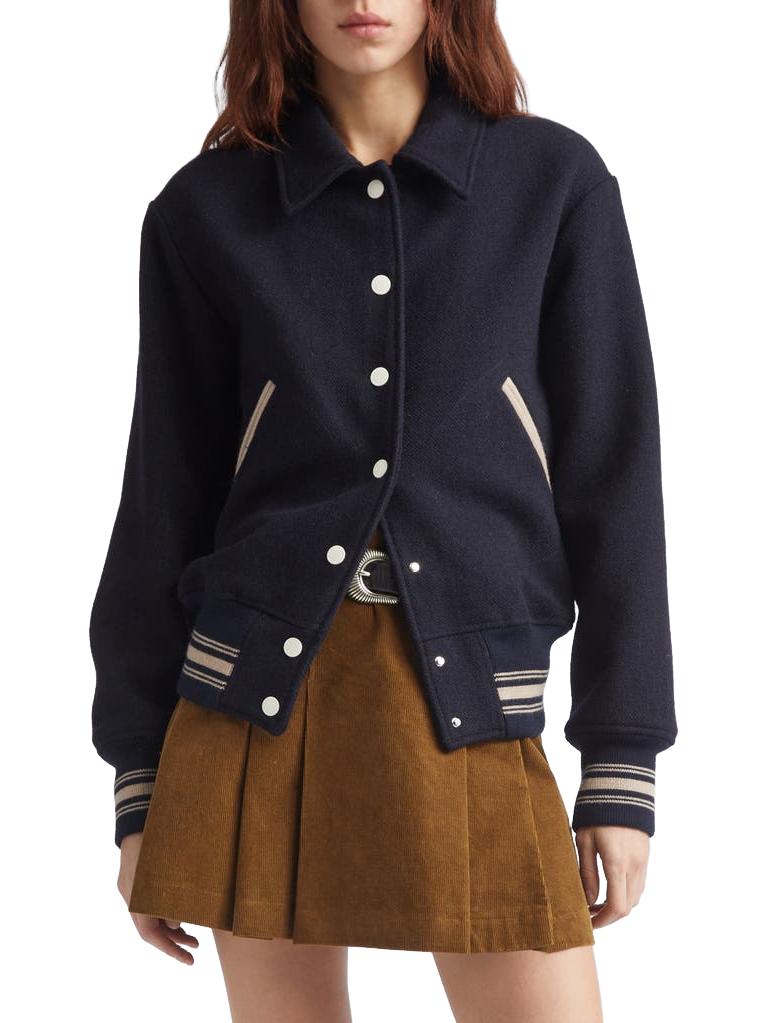 GOLDEN GOOSE journey slim wool bomber jacket